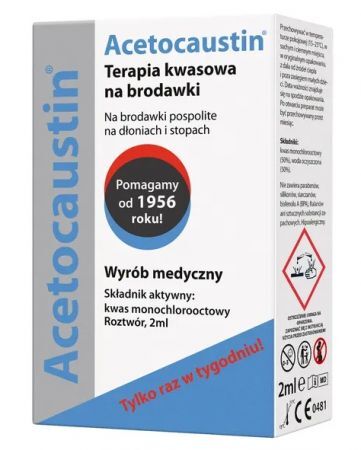 Acetocaustin, terapia kwasowa na brodawki, płyn, dla dorosłych i dzieci ...