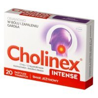 Cholinex Intense (1,2mg+2,5mg), smak miodowo-cytrynowy, 20 pastylek do ...