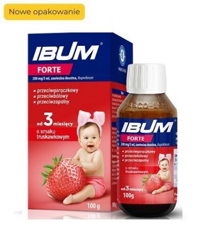 Ibum Forte 200mg/5ml, zawiesina doustna, smak truskawkowy, od 3 ...