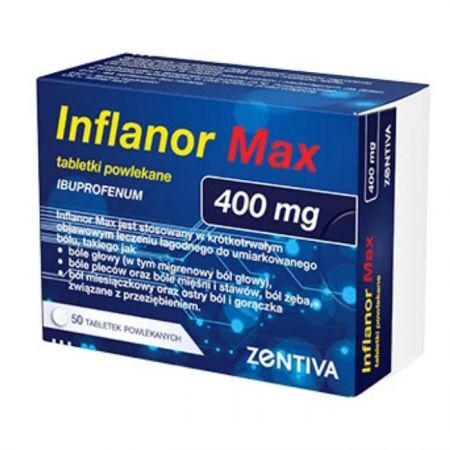 Inflanor Max 400mg, 50 tabletek - Ból głowy - Apteka Internetowa Lek24.pl
