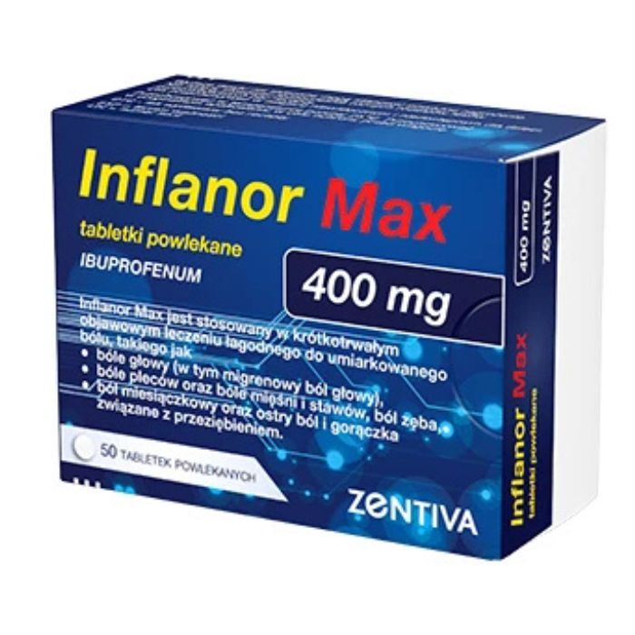 Inflanor Max 400mg, 50 tabletek - Ból głowy - Apteka Internetowa Lek24.pl