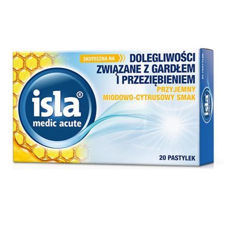 Isla Medic acute miodowo-cytrusowa, 20 pastylek do ssania - Ból gardła ...