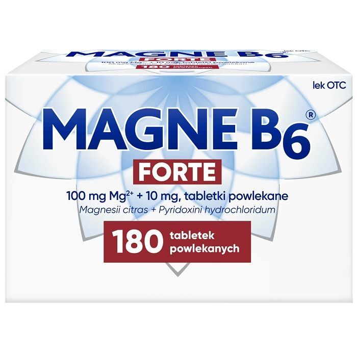 Magne B6 Forte (100mg+10mg), 180 tabletek - Magnez - Apteka Internetowa ...