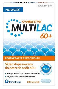 Multilac 60+ Synbiotyk, 20 kapsułek - Probiotyki - Apteka Internetowa ...