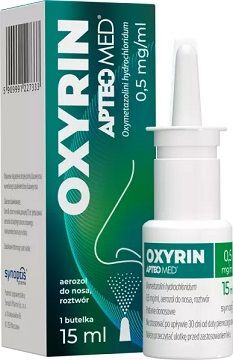 Oxyrin 0,5mg/ml, Apteo Med, aerozol do nosa, 15ml - Katar, zatoki - Apteka Internetowa Lek24.pl