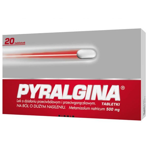 Pyralgina 500mg, 20 tabletek - Ból głowy - Apteka Internetowa Lek24.pl